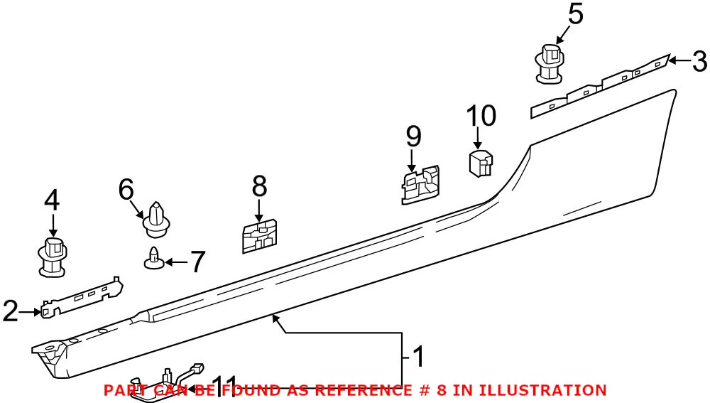 Genuine Mercedes-Benz 0019913271 - Rocker Panel Molding Clip