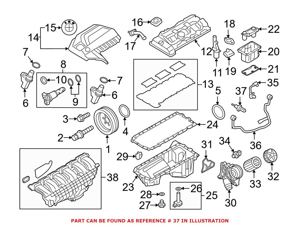 Genuine BMW 13627580635 - HVAC Temperature Sensor
