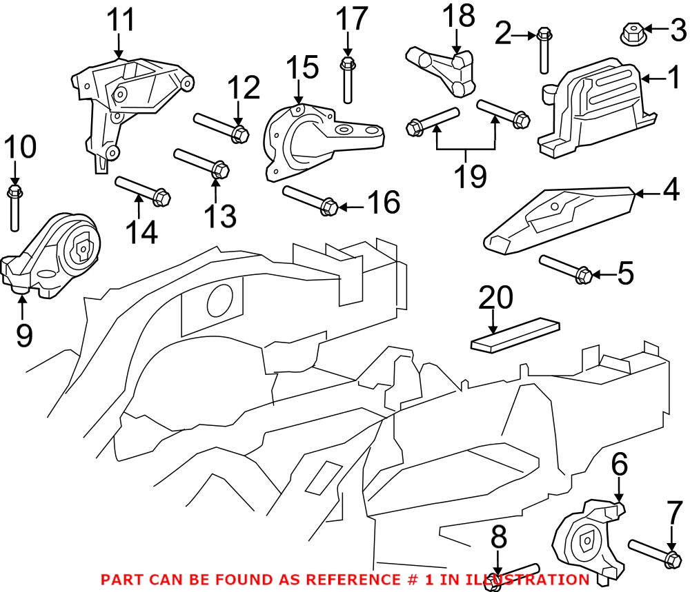 Newparts > Motor Mounts > Genuine GMC 22774205 - Engine Mount