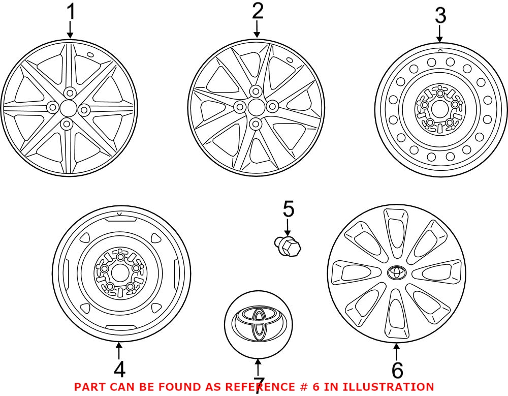 Genuine Toyota 4260252580 - Wheel Cover