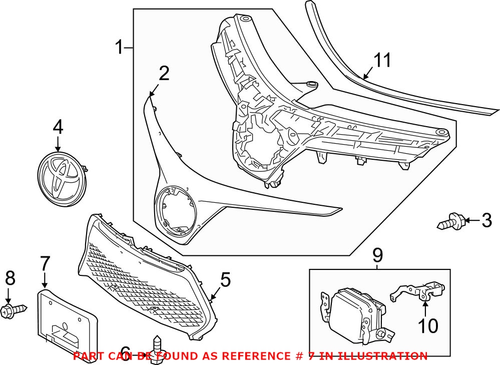 Genuine Toyota 5211402110 - License Plate Bracket (Front)
