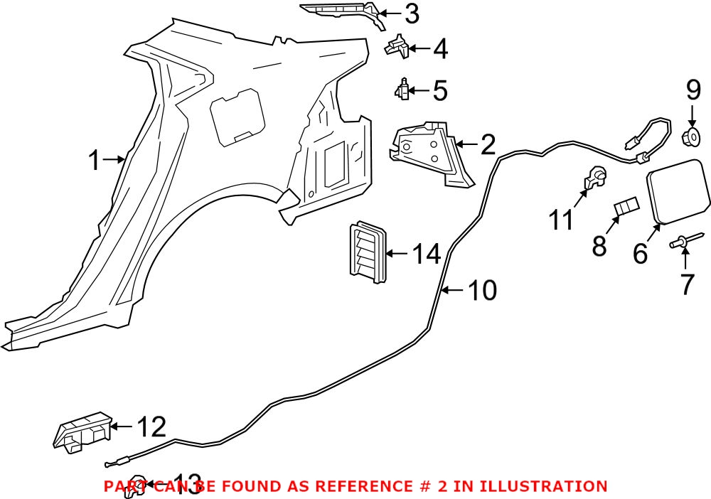 Genuine Toyota 6169802160 - Quarter Panel Extension (Rear Left)