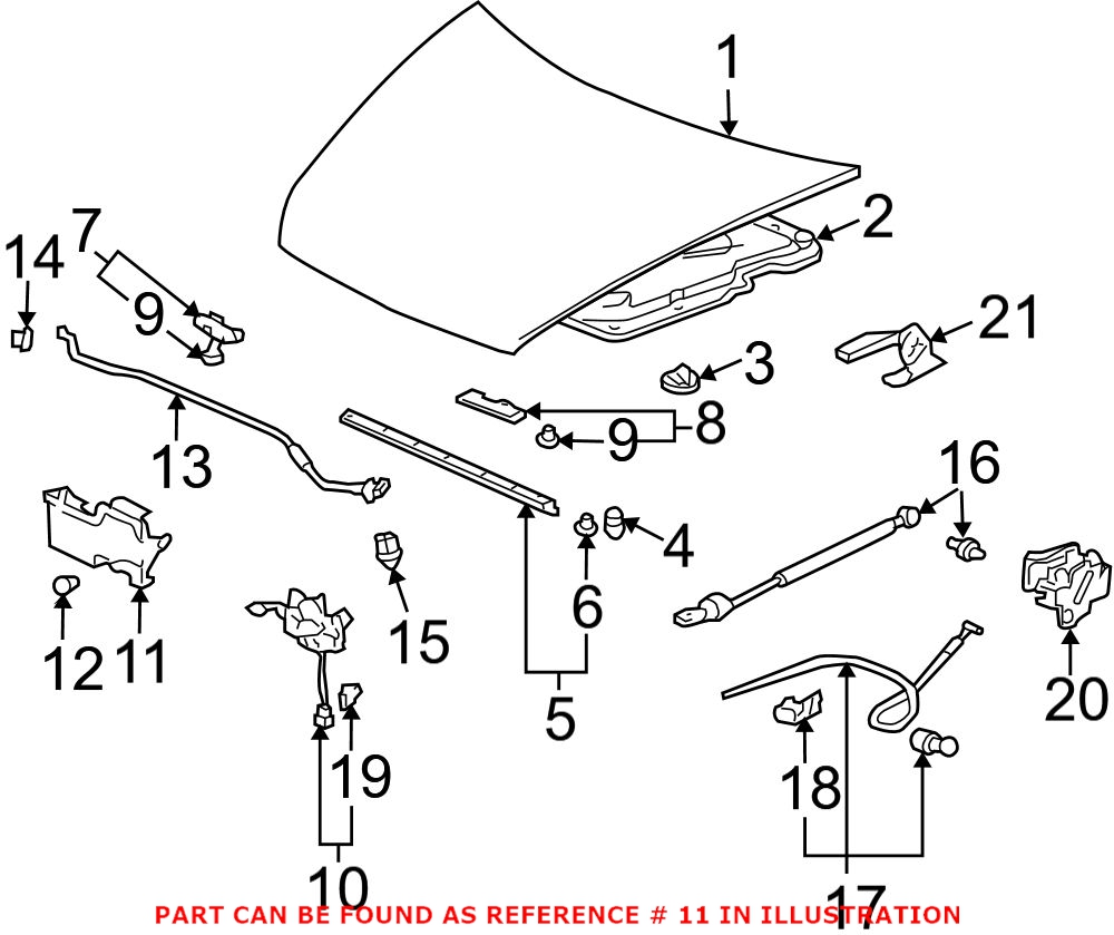 Newparts > Hood Parts > Genuine Honda 74125SDAA00 - Hood Latch Cover