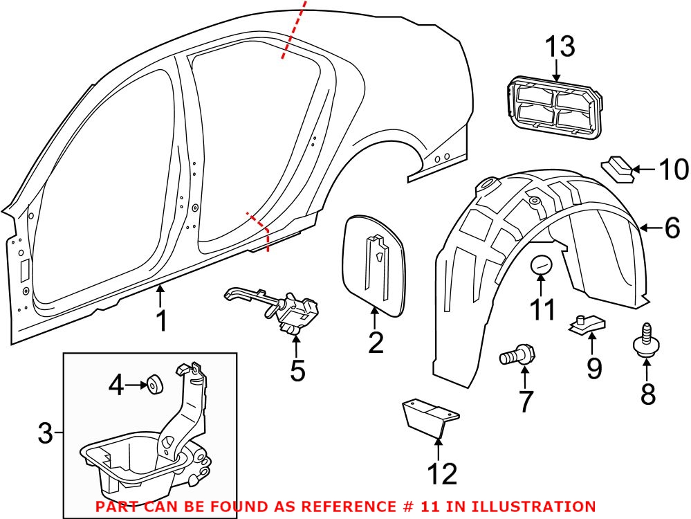 Newparts > Hardware > Genuine Cadillac 94530387 - Quarter Panel Splash ...